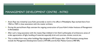 IIMA - ARCHITECT LOUIS KHAN AND ANANT RAJE | PDF