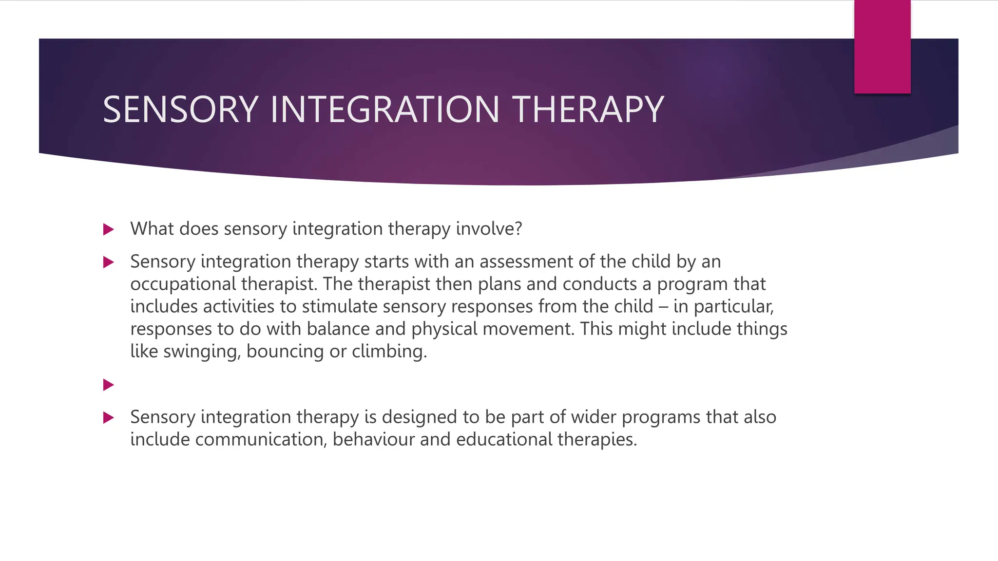 Sensory Integration Therapy Physiotherapy ppt.pptx
