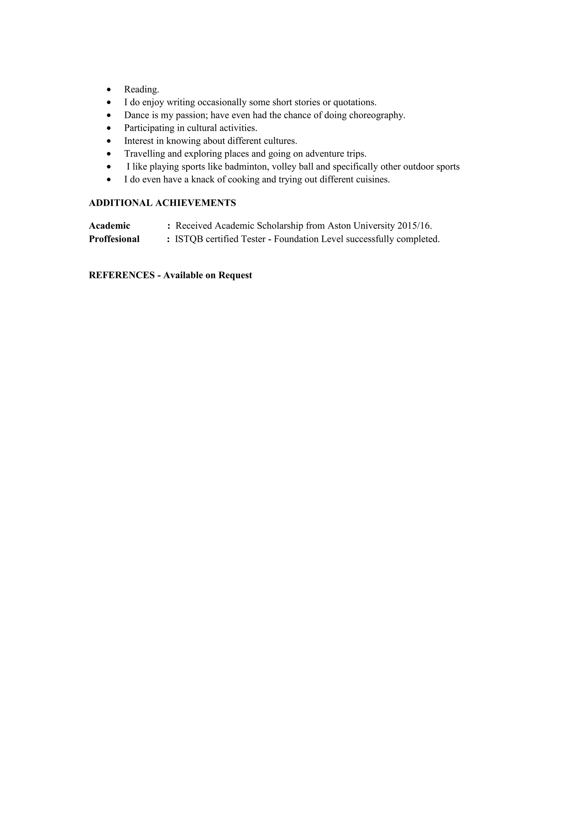 Ananya cv updated | DOC