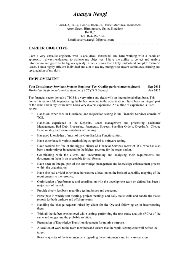 Ananya cv updated | DOC