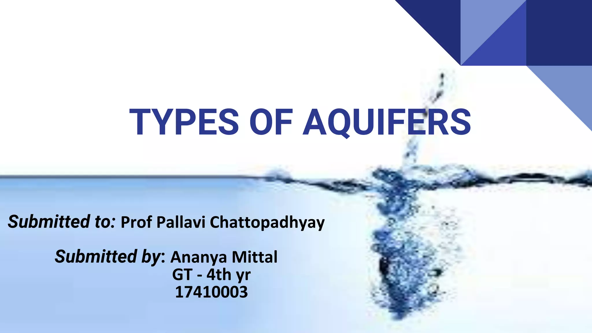 Types of Aquifers | PPTX