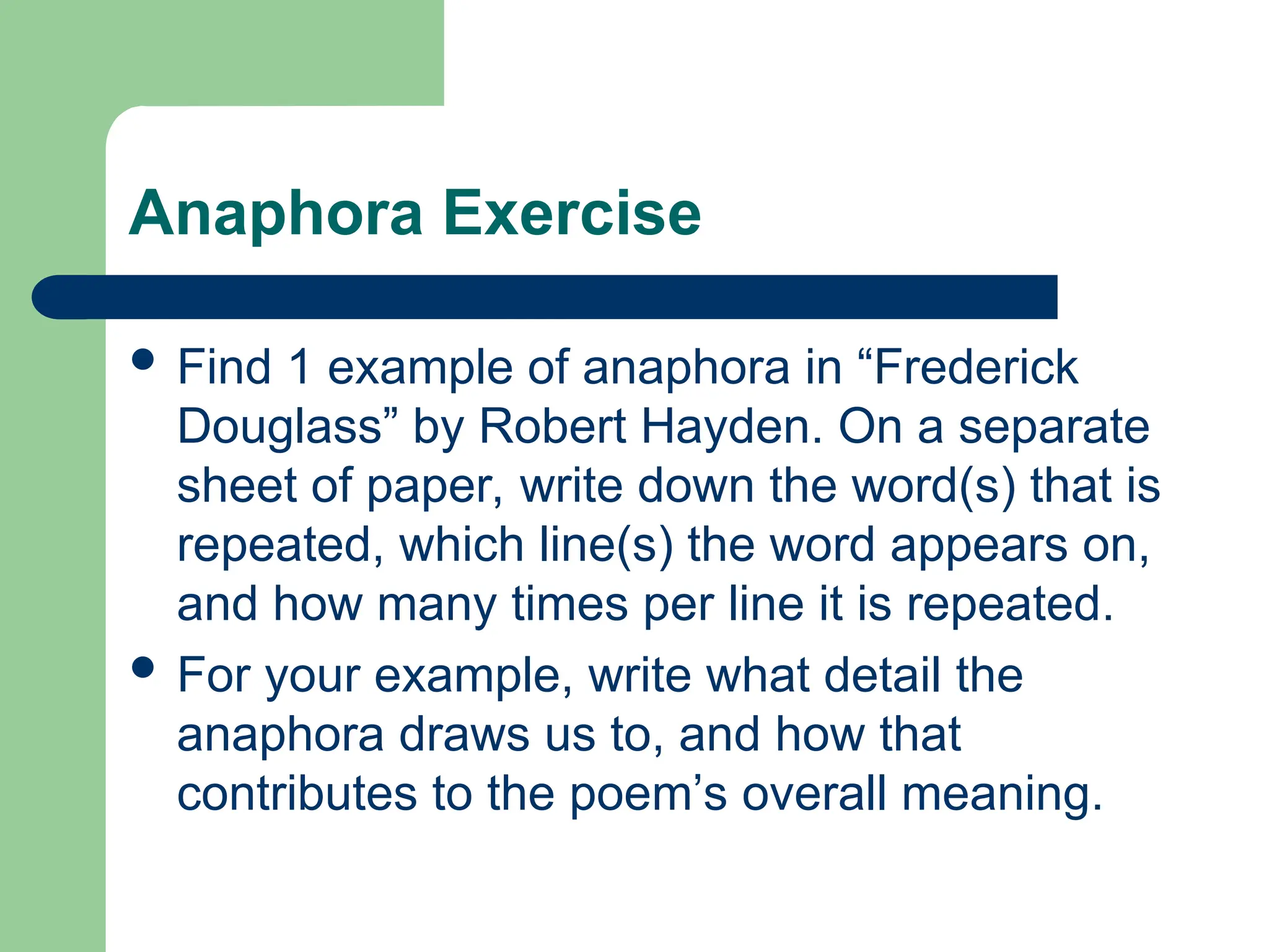 Literary device Anaphora and its right usage with examples | PPT