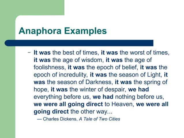 Literary device Anaphora and its right usage with examples | PPT ...