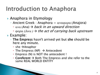 Anaphora resolution | PPTX