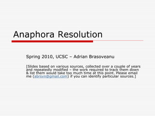 anaphora resolution natural language processing.ppt