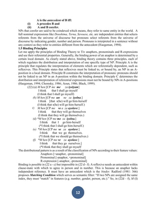 Anaphors and Pronominals in Tiv: Government-Binding Approach | PDF