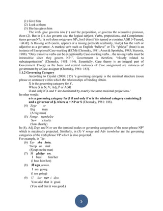 Anaphors and Pronominals in Tiv: Government-Binding Approach | PDF