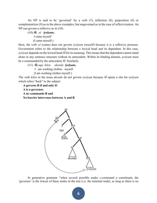 Anaphors and Pronominals in Tiv: Government-Binding Approach | PDF