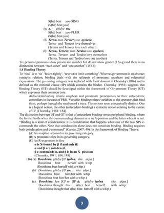 Anaphors and Pronominals in Tiv: Government-Binding Approach | PDF