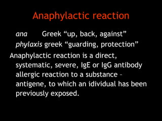 Anaphylactic reactions | PPT