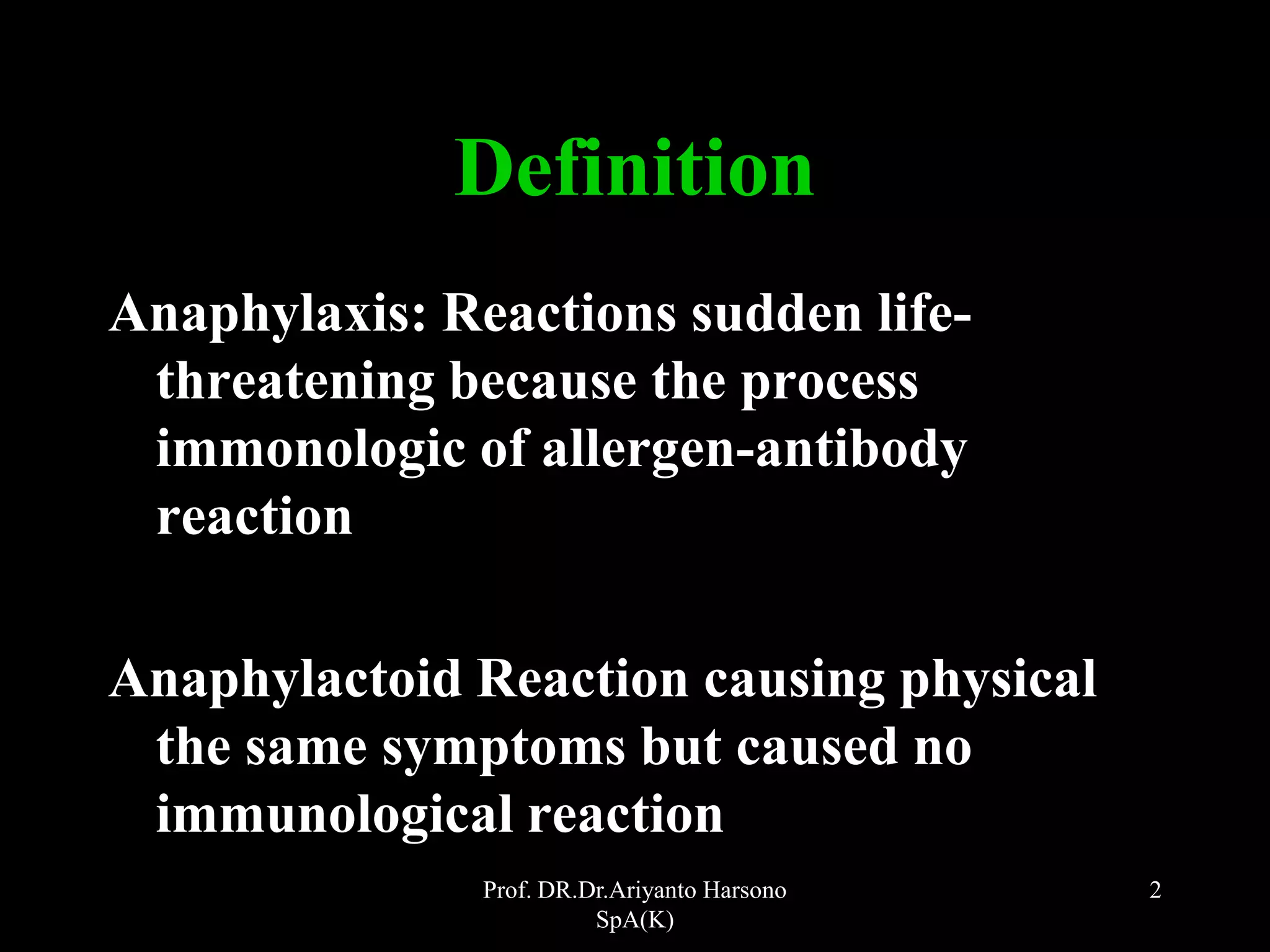 Anaphylactic shock | PPTX