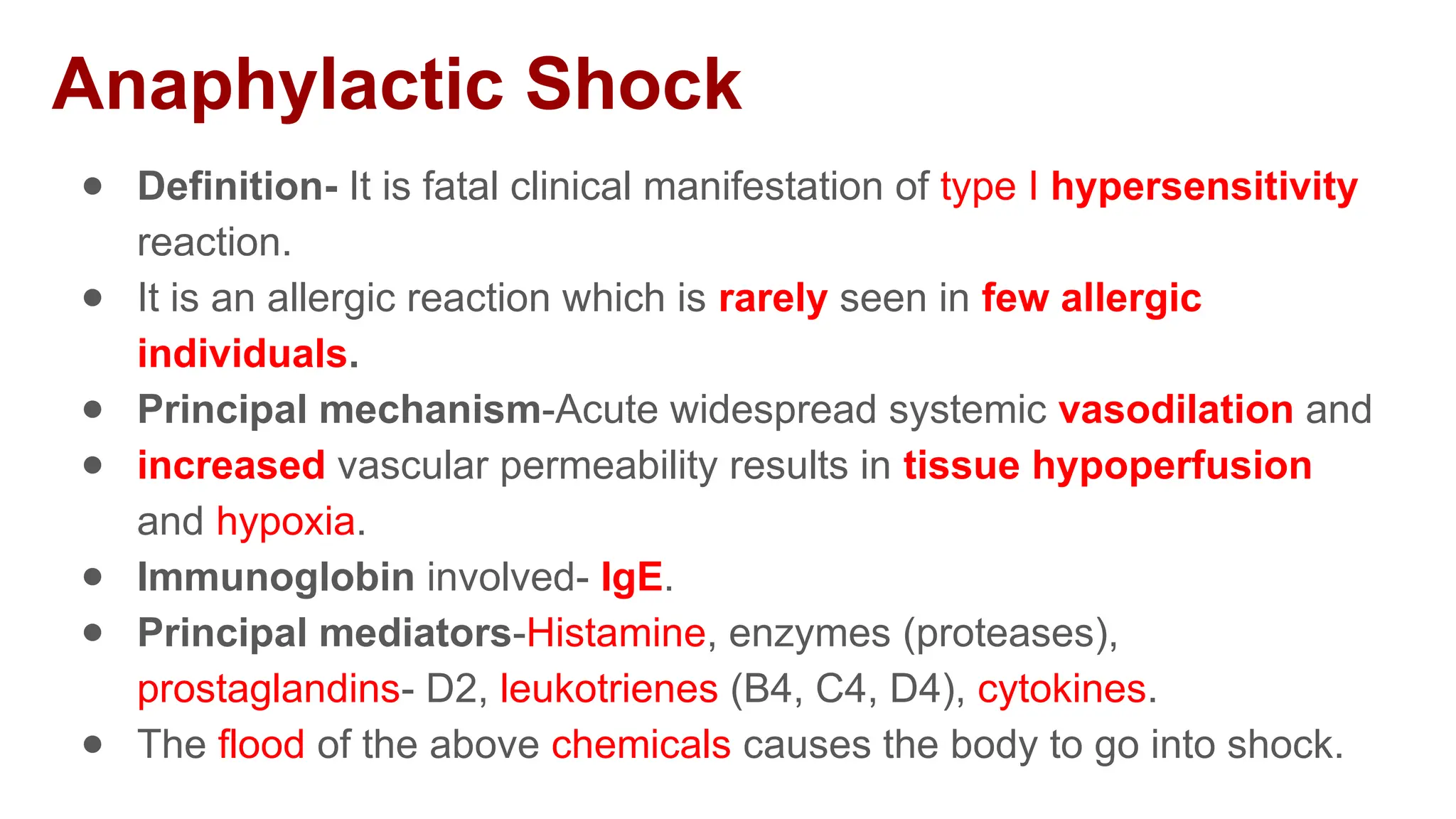 Anaphylactic shock: pathogenesis, etiology and examples | PPT
