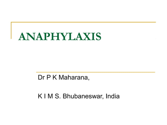 Anaphylaxis Ppt