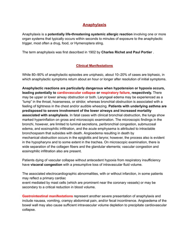 Anaphylaxis - Definition , Clinical features , Diagnosis & Treatment.pdf