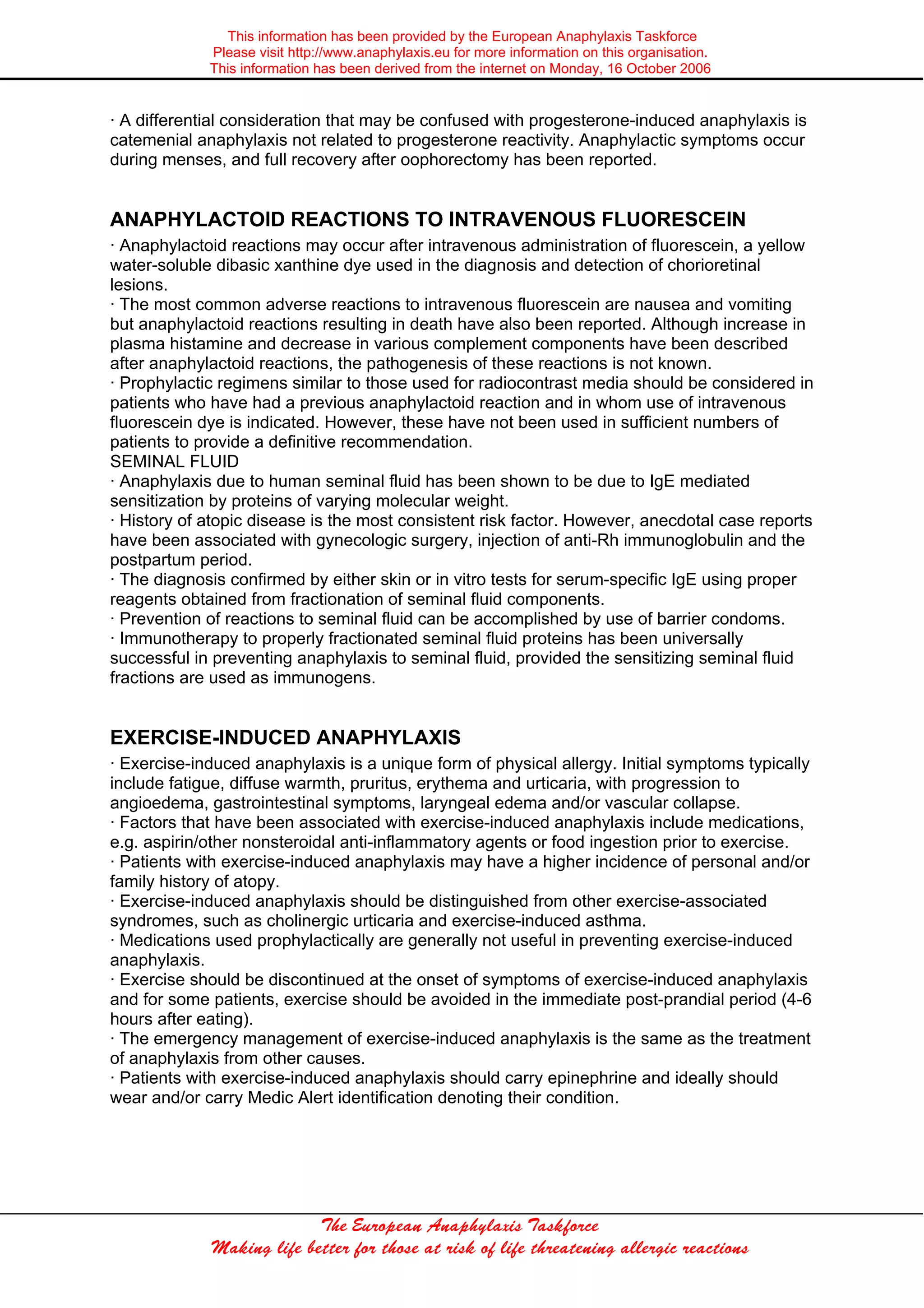 Anaphylaxis and anaphylactoid reactions doc | PDF