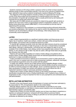 Anaphylaxis and anaphylactoid reactions doc | PDF