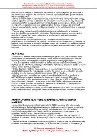 Anaphylaxis and anaphylactoid reactions doc | PDF