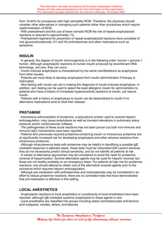 Anaphylaxis and anaphylactoid reactions doc | PDF