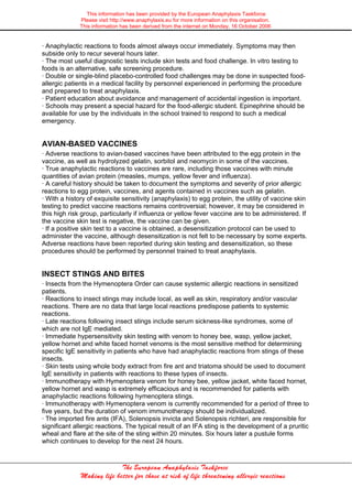 Anaphylaxis and anaphylactoid reactions doc | PDF
