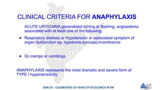 anaphylaxis - introduction and management | PPTX
