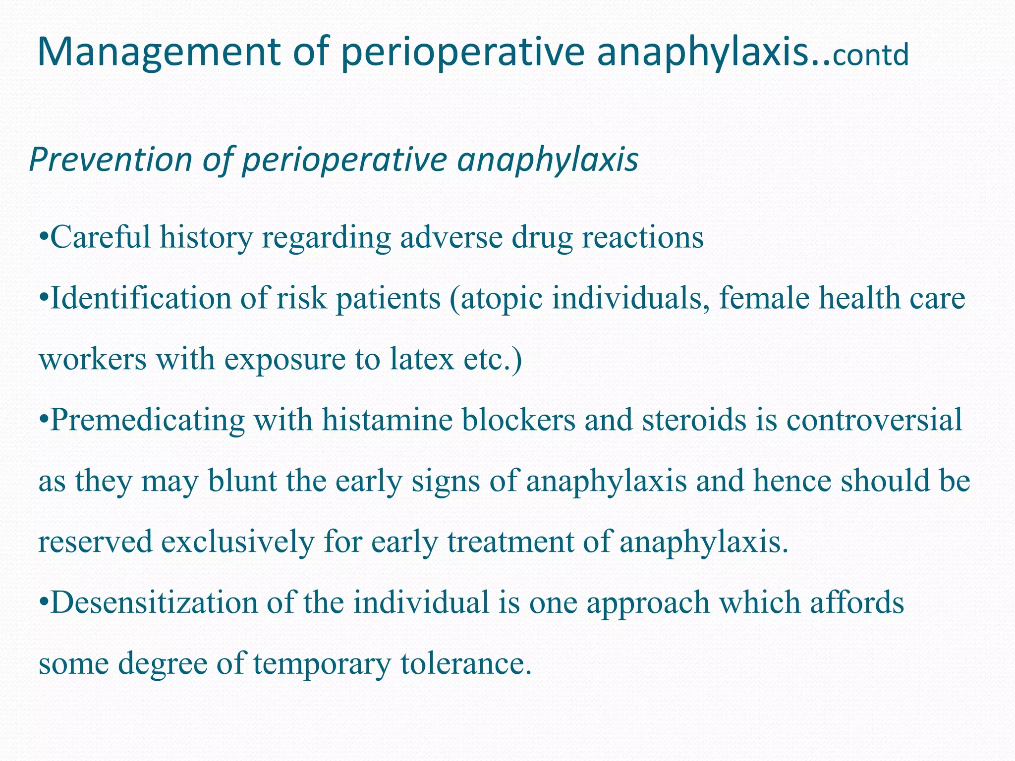 Anaphylaxis in Anesthesiology | PPTX