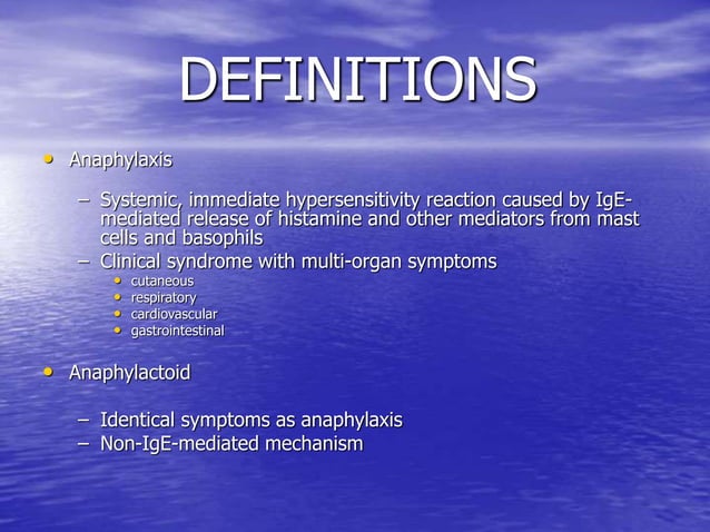 Anaphylaxis talk.ppt | Allergies | Diseases and Conditions