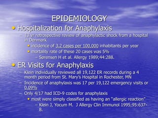 Anaphylaxis pathophysiology and managaemnet | PPT