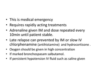 Anaphylaxis treatment | PPTX