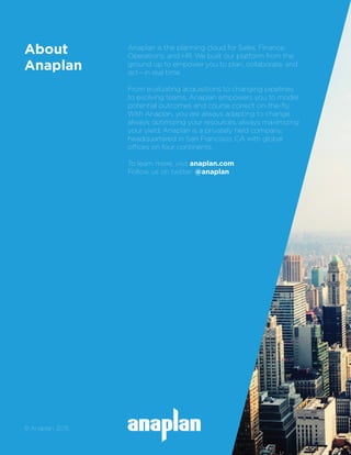 The Anaplan planning cloud is for Sales, Finance, and Operations. | PDF