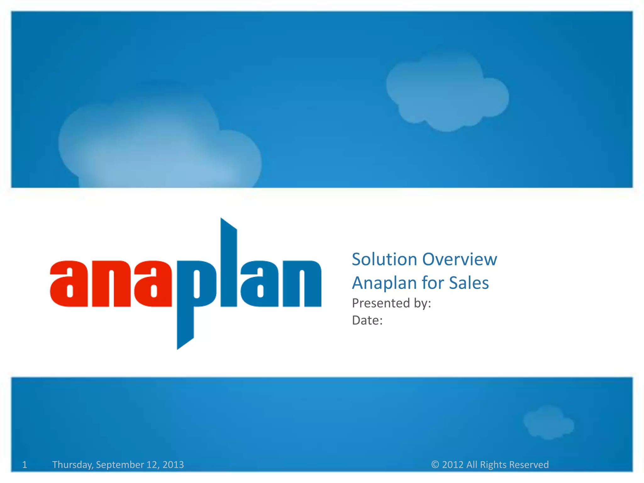 Anaplan for Sales Performance Management & Incentive Compensation ...