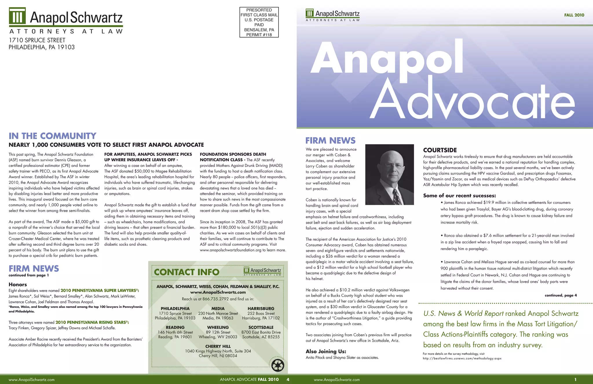 Anapol Advocate Newsletter Fall 2020 | PDF