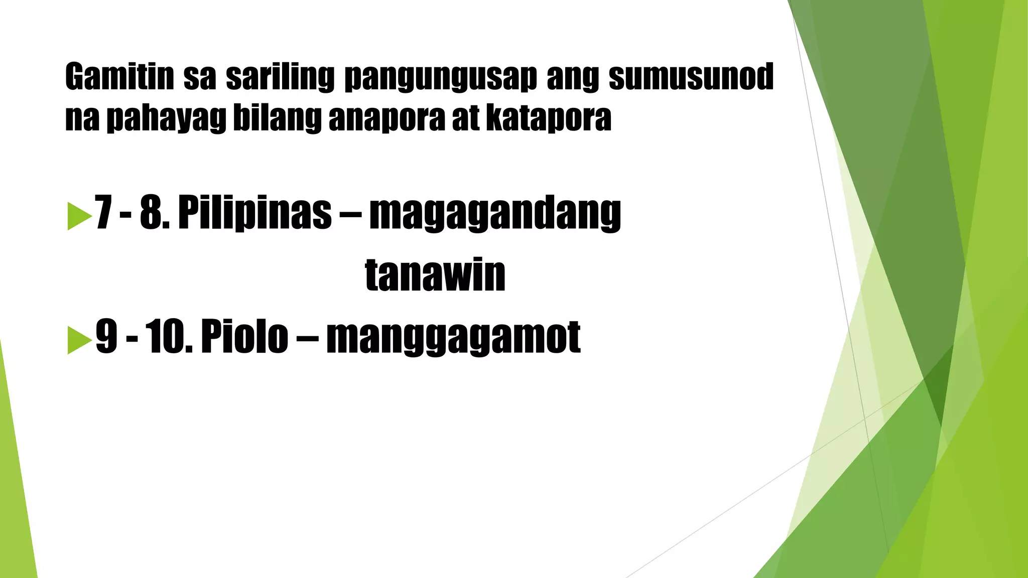 Anapora at katapora | PPTX