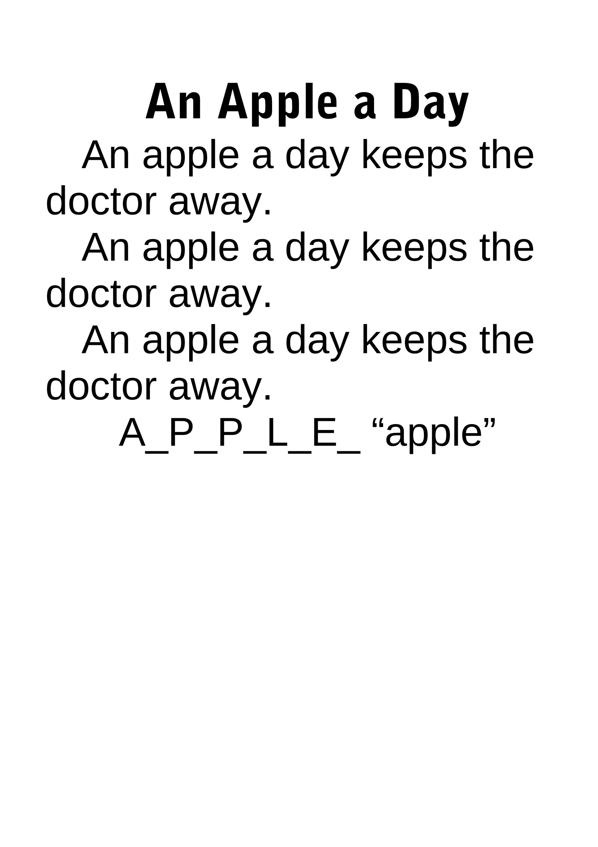 An apple a day | DOC