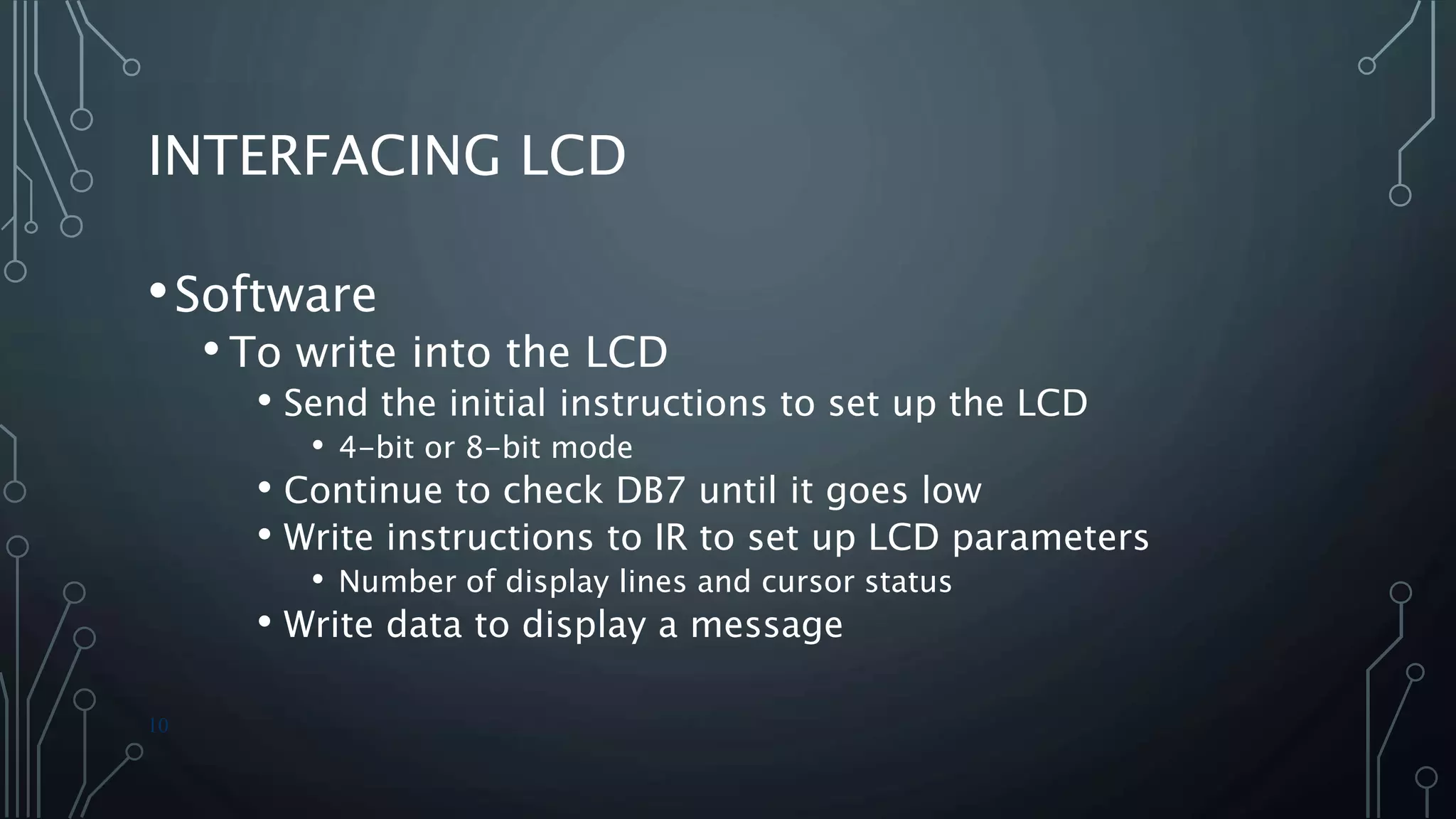 An application of 8085 register interfacing with LCD | PPTX