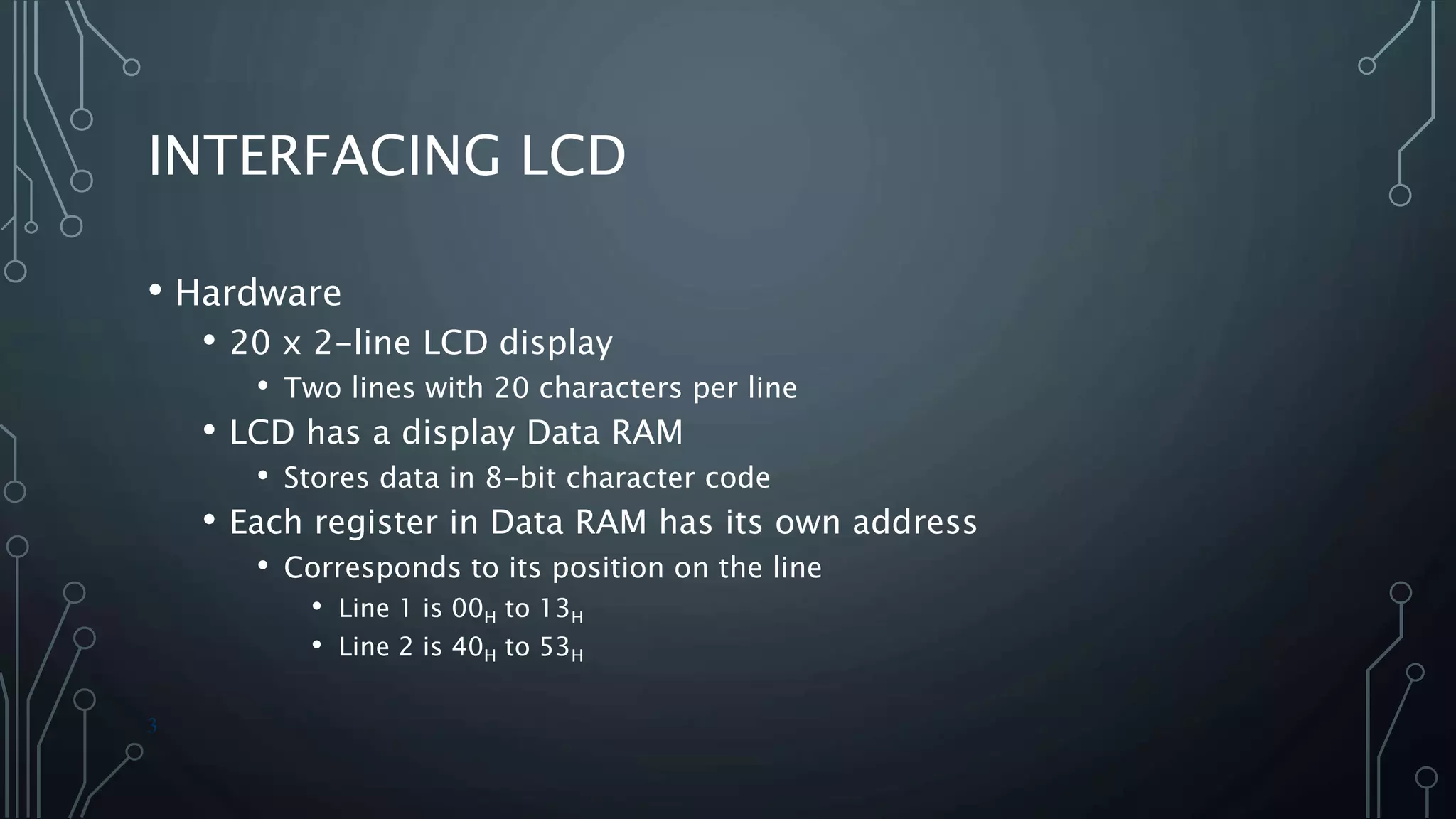 An application of 8085 register interfacing with LCD | PPTX