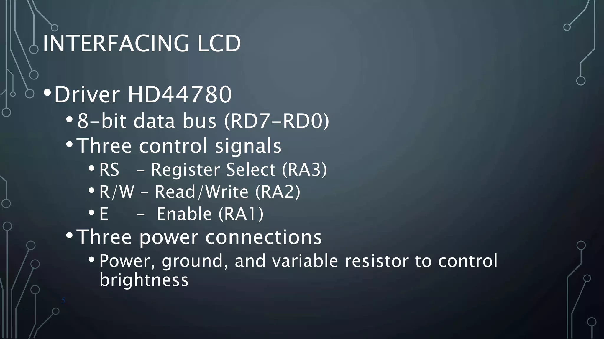 An application of 8085 register interfacing with LCD | PPTX