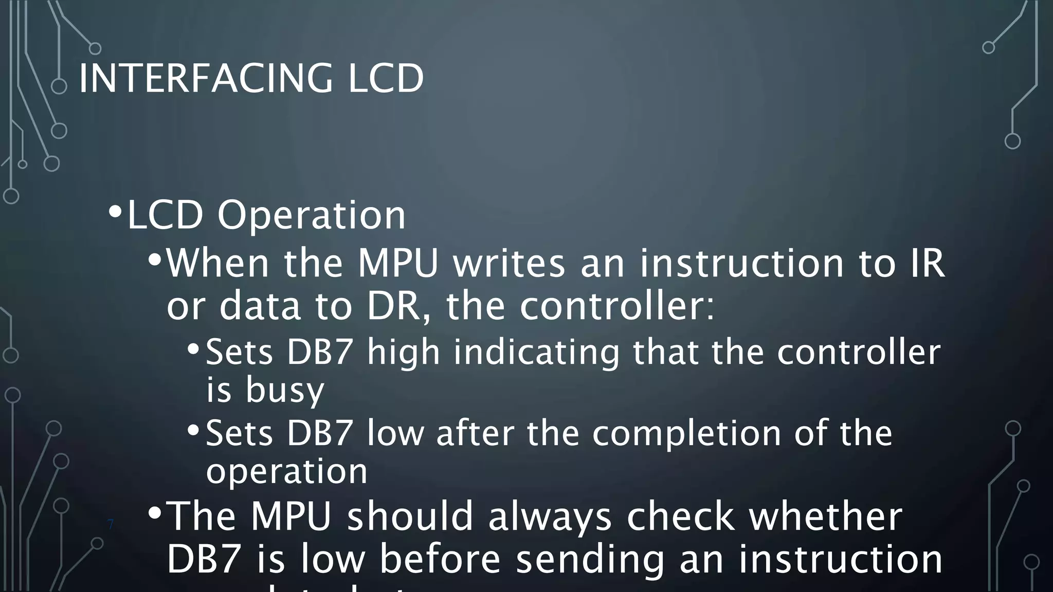 An application of 8085 register interfacing with LCD | PPTX