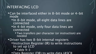 An application of 8085 register interfacing with LCD | PPTX