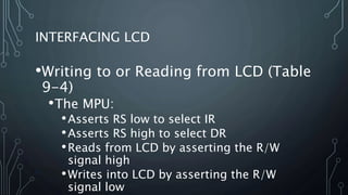 An application of 8085 register interfacing with LCD | PPTX