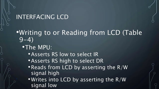 An application of 8085 register interfacing with LCD | PPTX