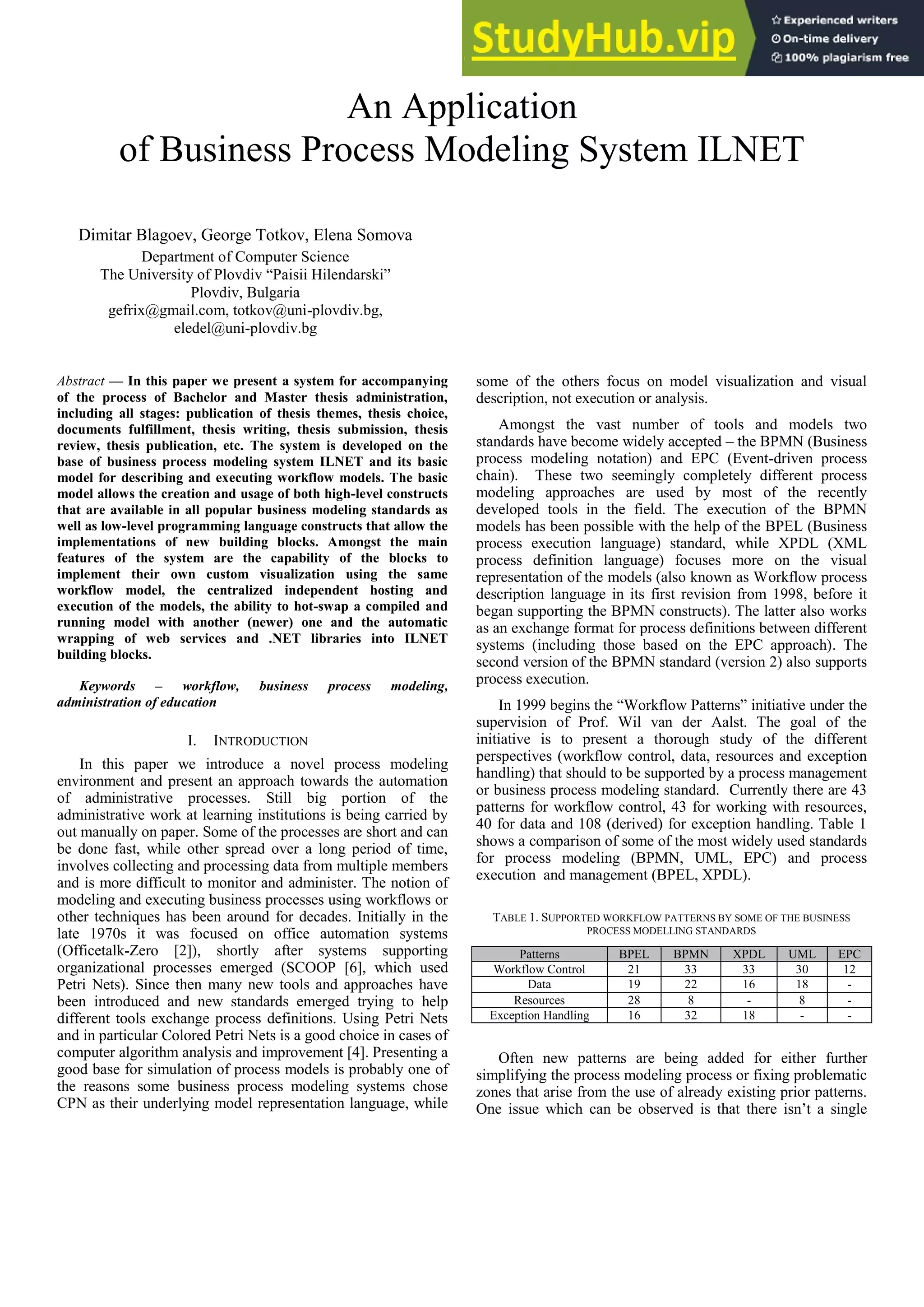 An Application of Business Process Modeling System Ilnet.pdf | Computer Software and ...