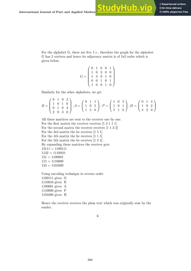 An Application Of Graph Theory In Cryptography | PDF