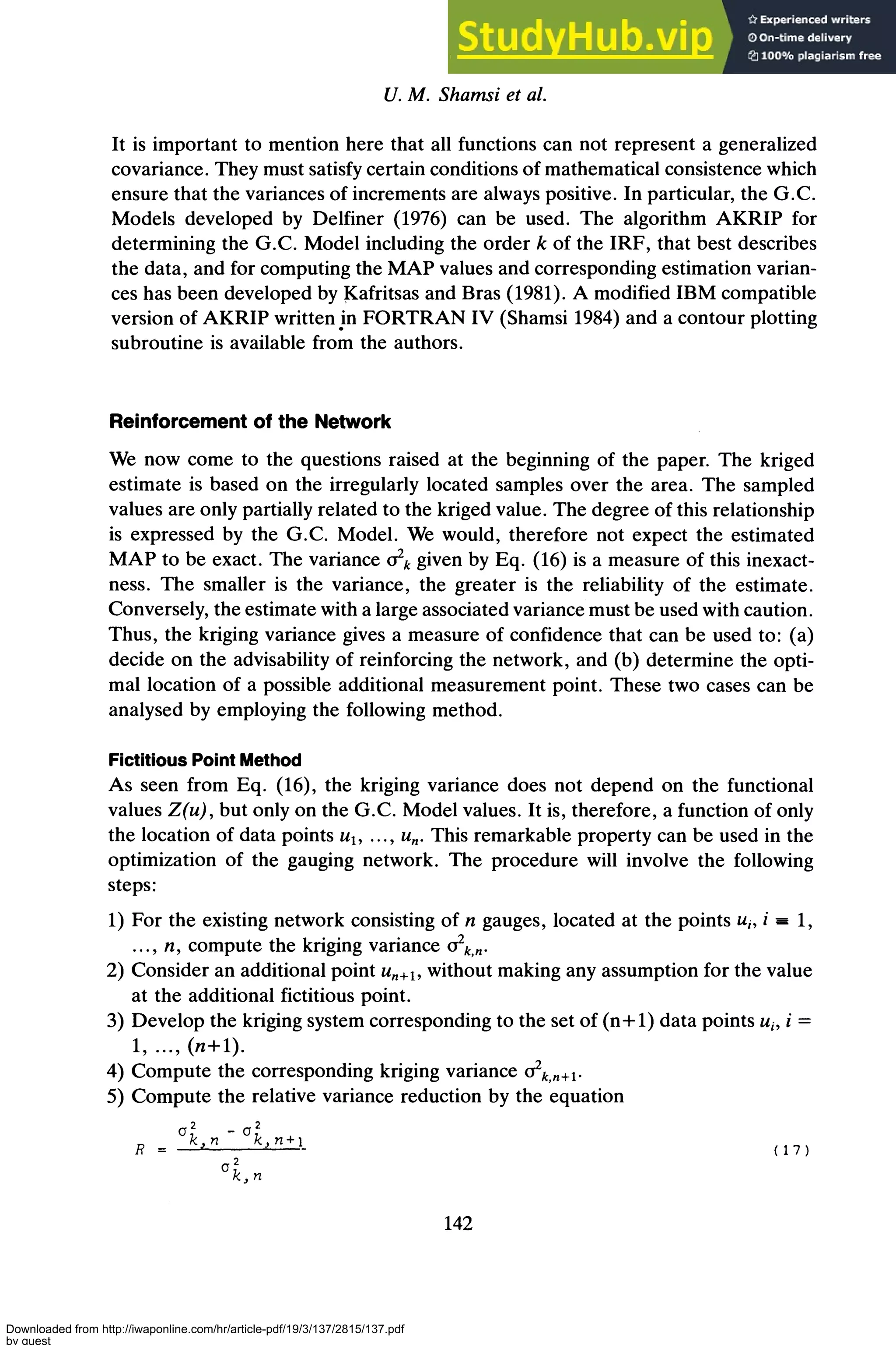 An Application Of Kriging To Rainfall Network Design | PDF
