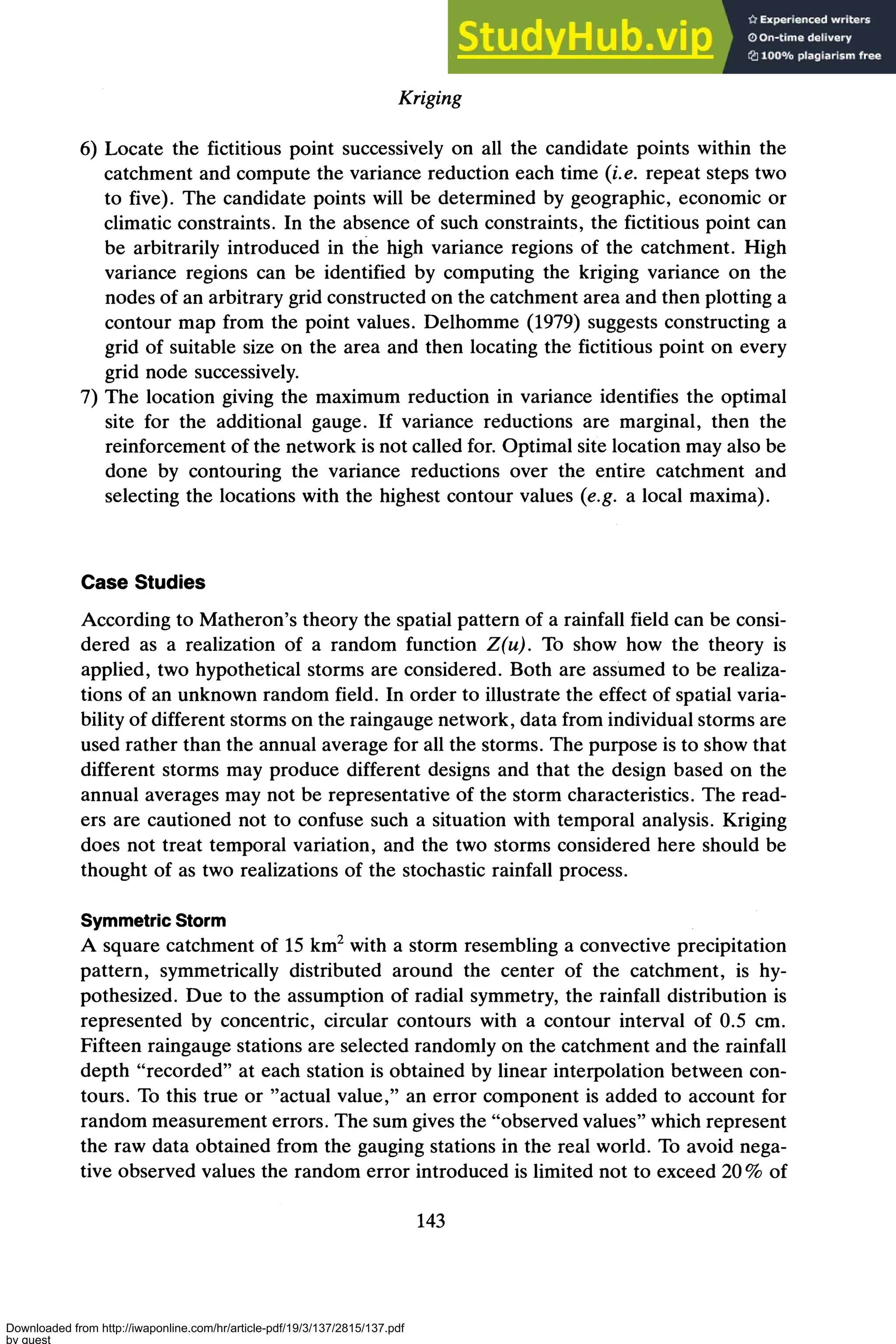 An Application Of Kriging To Rainfall Network Design | PDF