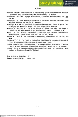 An Application Of Kriging To Rainfall Network Design | PDF