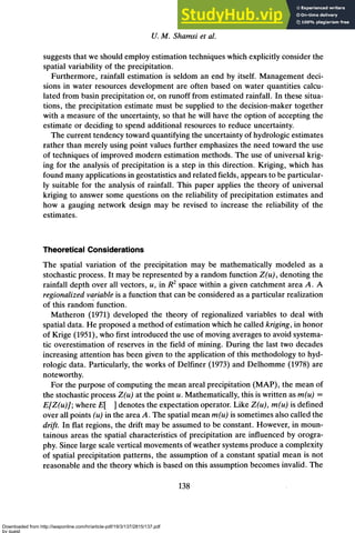 An Application Of Kriging To Rainfall Network Design | PDF
