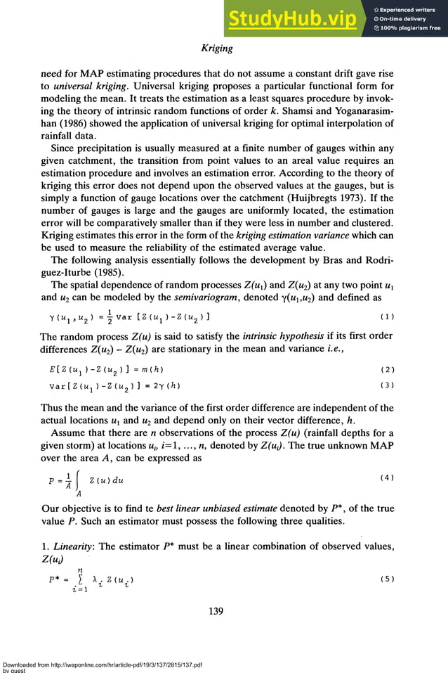 An Application Of Kriging To Rainfall Network Design | PDF