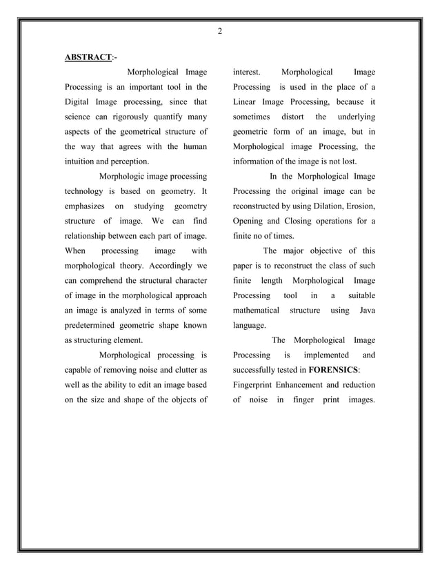 An application of morphological | DOC | Photo Editing Software | Computer Software and Applications