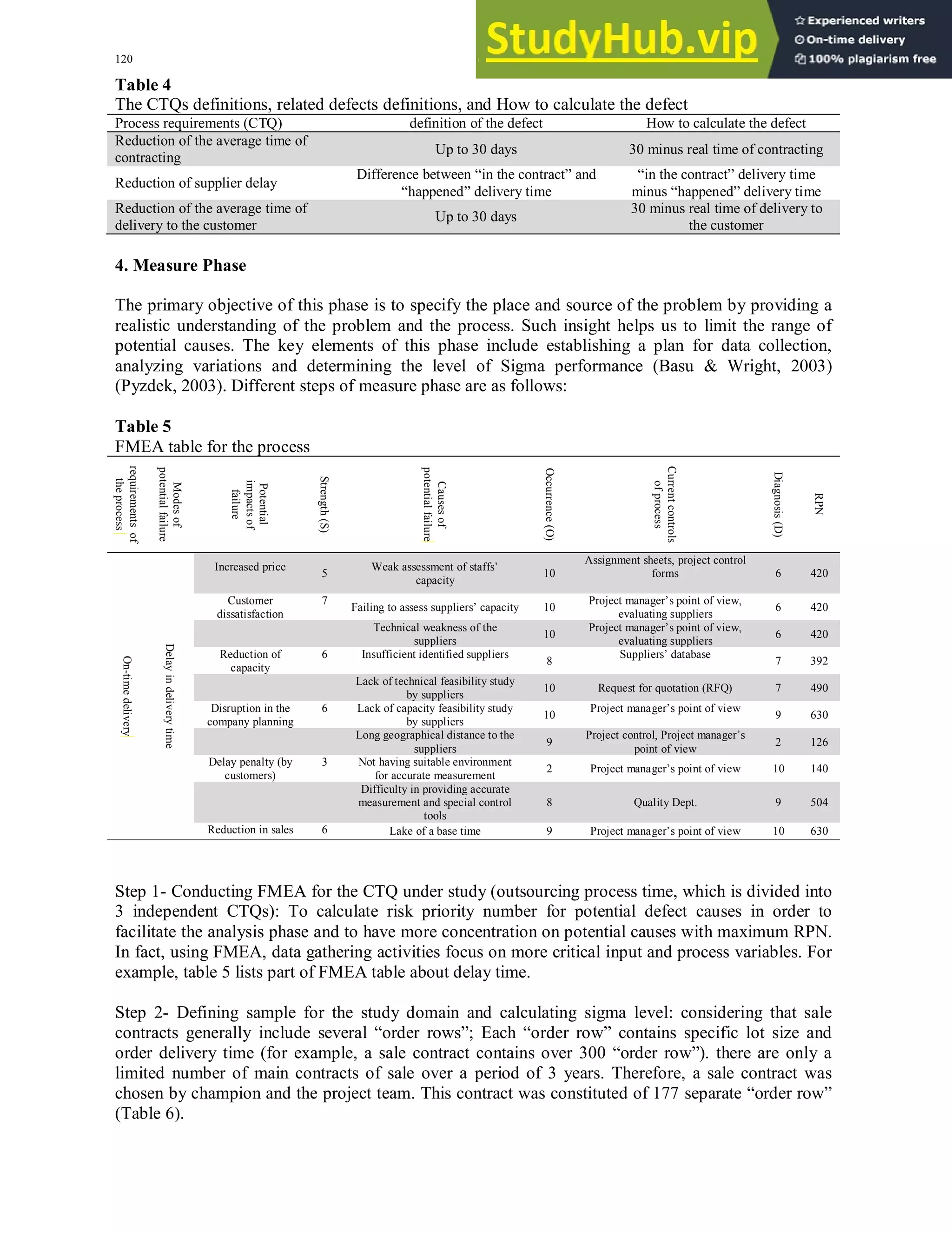 An Application Of Six Sigma DMAIC Methodology In Outsourcing Management Process Improvement | PDF