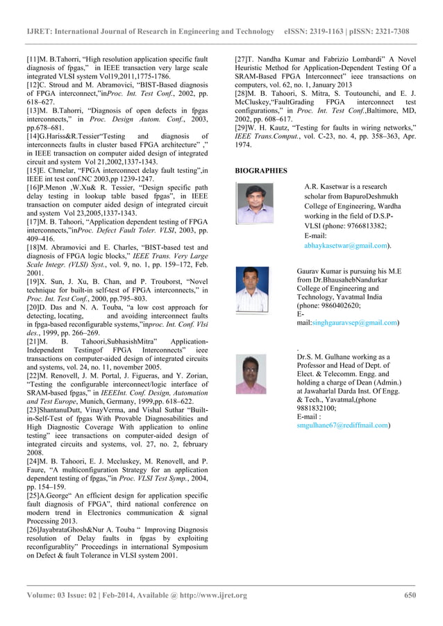 An Application Specific Reconfigurable Architecture For Fault Testing